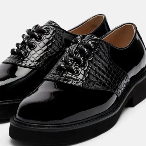 MARC NOLAN Demi Calf Leather Lug Oxfords - Black