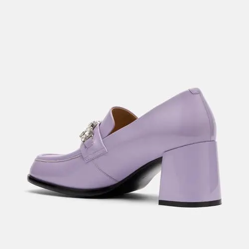 MARC NOLAN Margot Leather Penny Loafers - Lavender