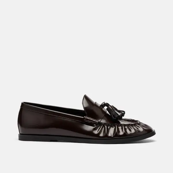MARC NOLAN Patent Leather Tassel Loafers - Dark Cherry