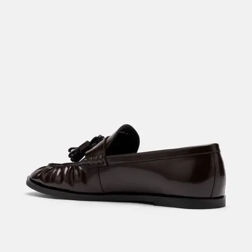 MARC NOLAN Patent Leather Tassel Loafers - Dark Cherry