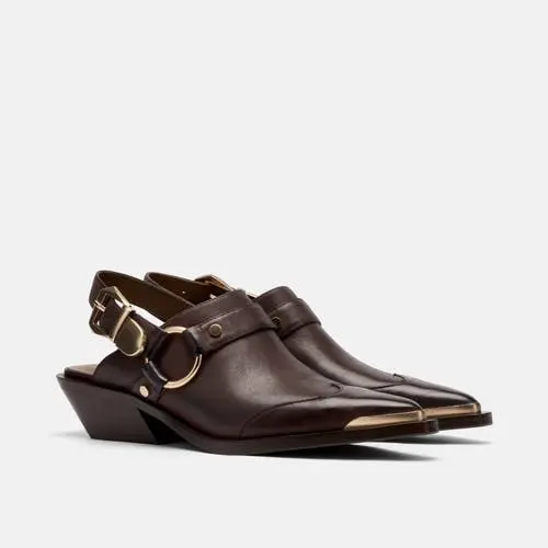 MARC NOLAN Frontier Calf Leather Slingbacks
