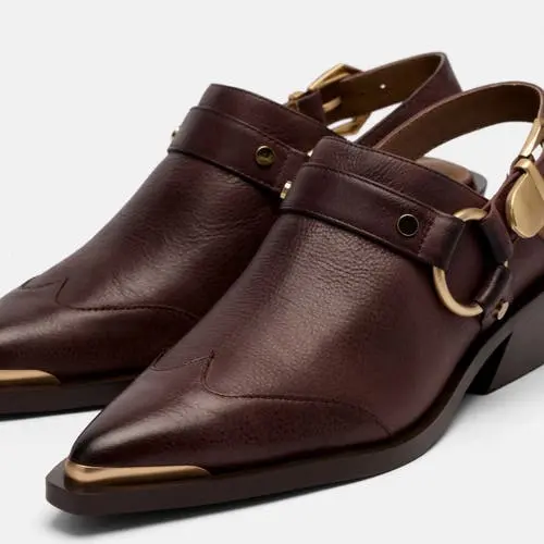 MARC NOLAN Frontier Calf Leather Slingbacks