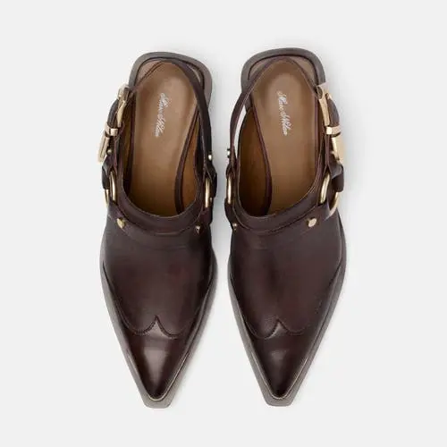 MARC NOLAN Frontier Calf Leather Slingbacks