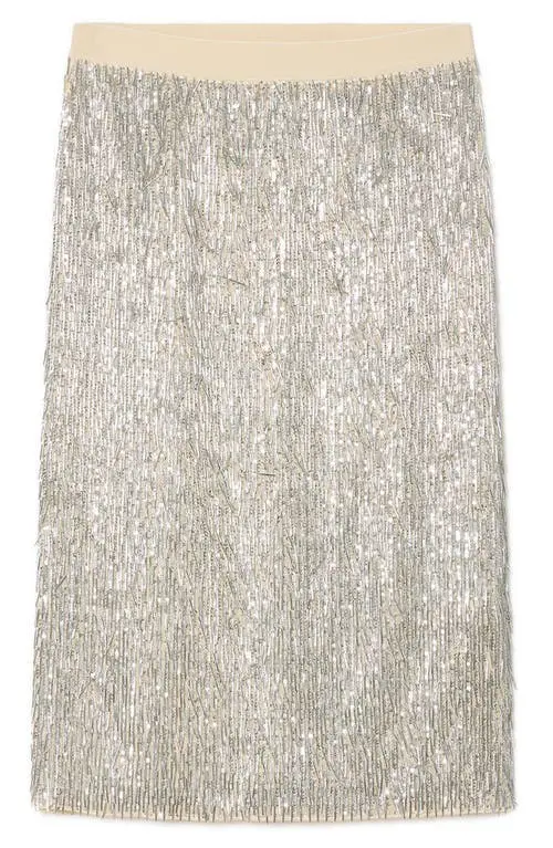 Marina Rinaldi Sequin Skirt - Silver