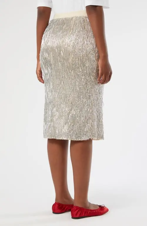 Marina Rinaldi Sequin Skirt - Silver