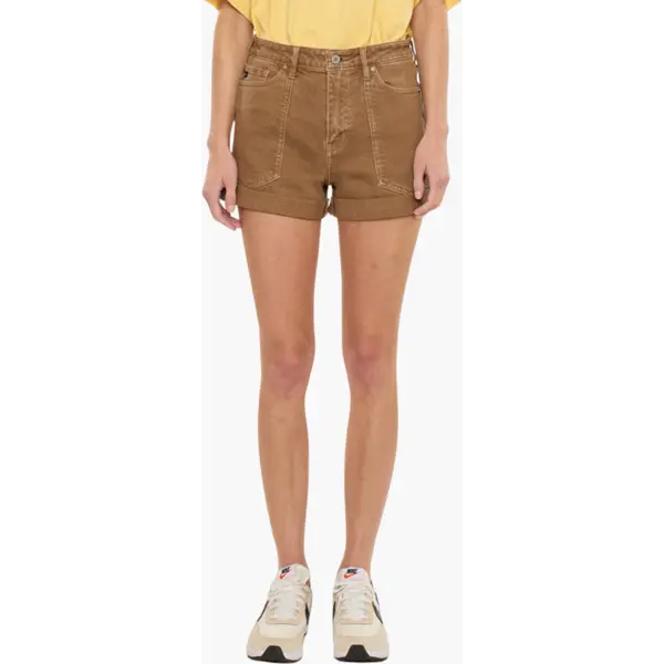 KANCAN Clara High Rise Mom Shorts - Mocha