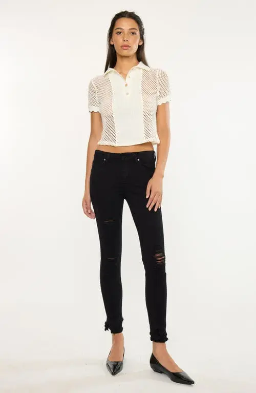 KANCAN Lana Mid-rise Ankle Skinny Stretch Jeans - Black