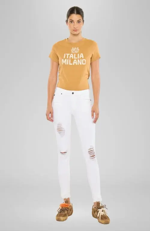 KANCAN Lana Mid-rise Ankle Skinny Stretch Jeans - White
