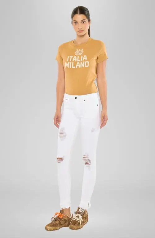 KANCAN Lana Mid-rise Ankle Skinny Stretch Jeans - White