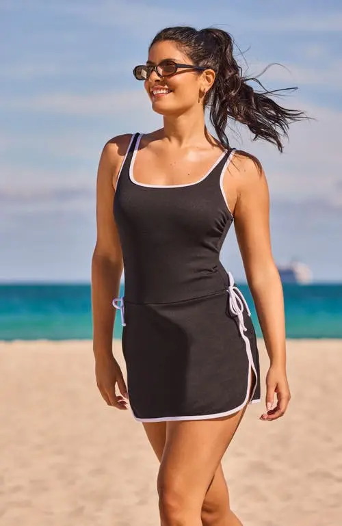 SHAPESOLVER SPORT Chlorine Resistant Squareneck Swimdress