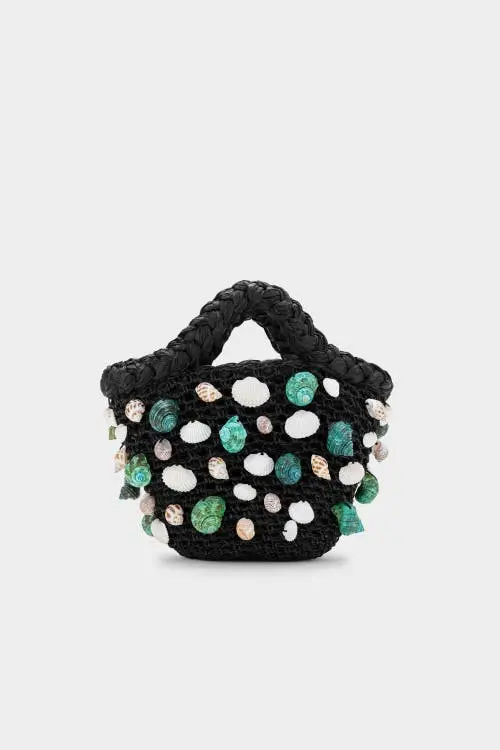 SIMONMILLER Embellished Shelly Raffia Bag
