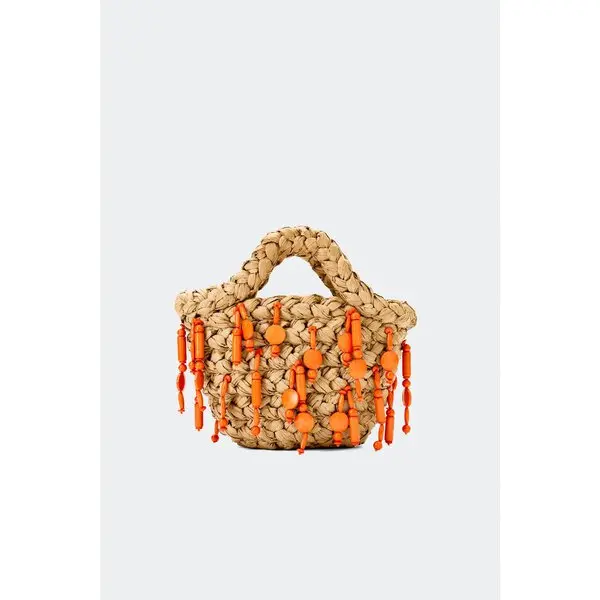 SIMONMILLER Beaded Shelly Bag - Natural/orange
