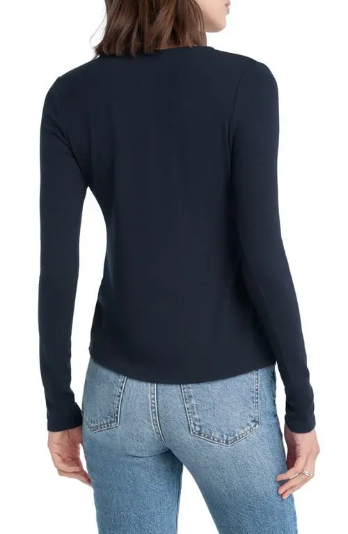 FAVORITE DAUGHTER Ribbed Button-up Top