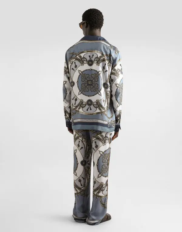 Dolce & Gabbana Cargo-print Vanity Silk Twill Trousers - Multicolor