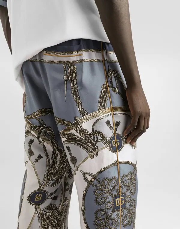 Dolce & Gabbana Cargo-print Vanity Silk Twill Trousers - Multicolor