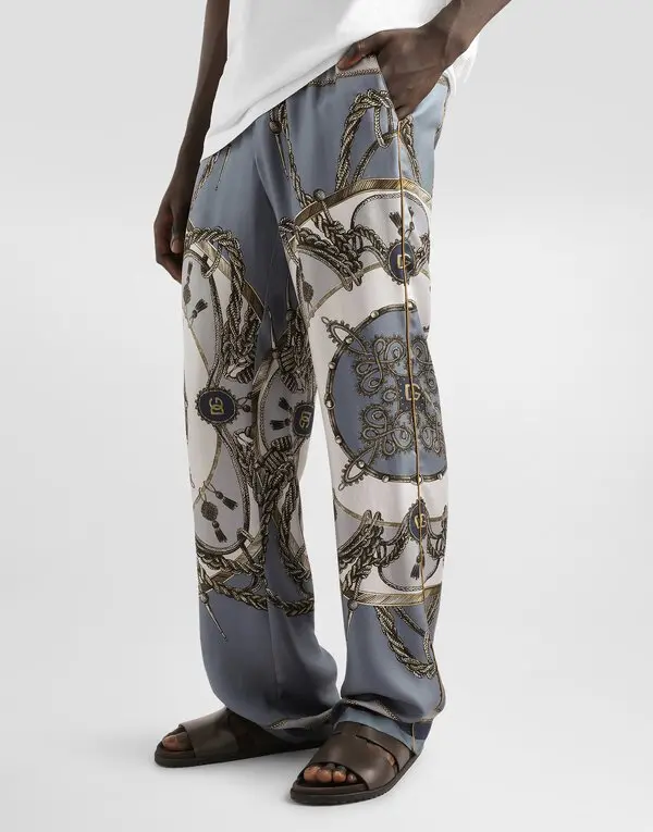 Dolce & Gabbana Cargo-print Vanity Silk Twill Trousers - Multicolor