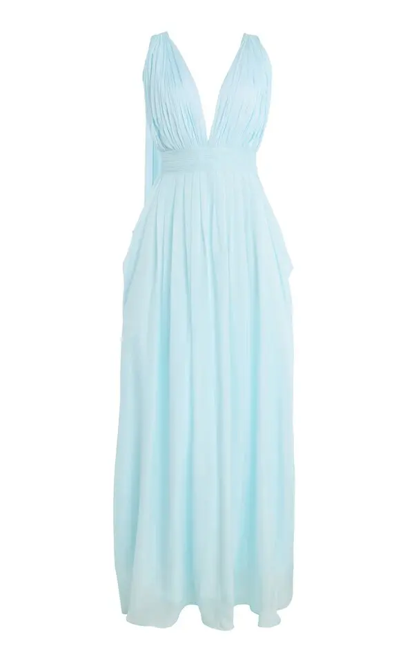 DEME The Sabrina Silk-chiffon Gown - Blue