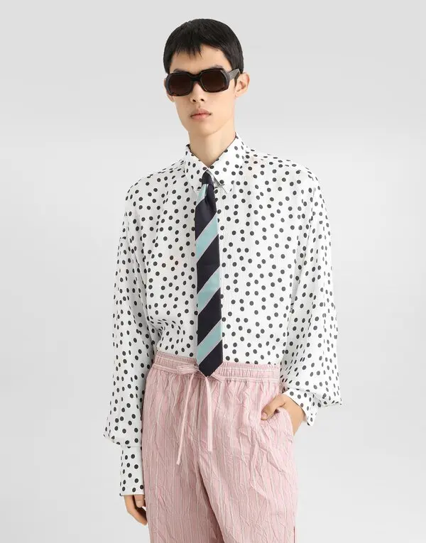 Dolce & Gabbana Polka-dot Print Wavy Silk Shirt - Multicolor