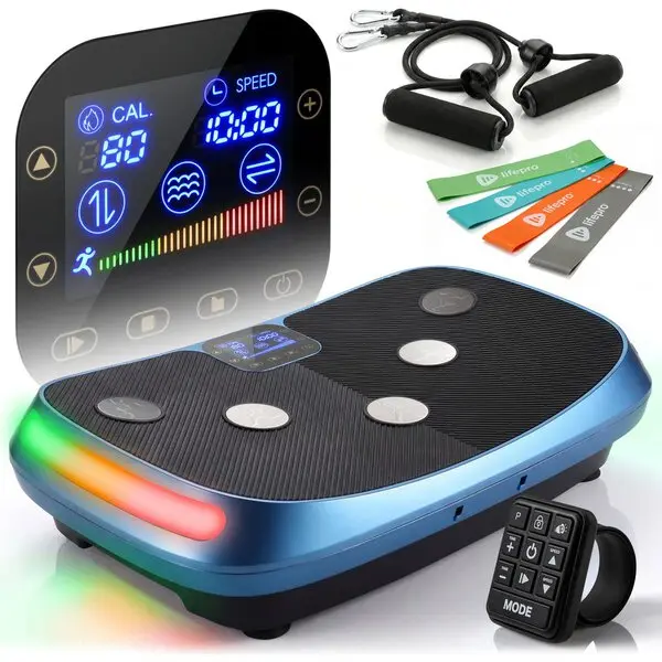 LIFEPRO Rumblex 4d Vibration Plate Machine With Triple Motors For Fitness Weight Loss And Recovery - Blue