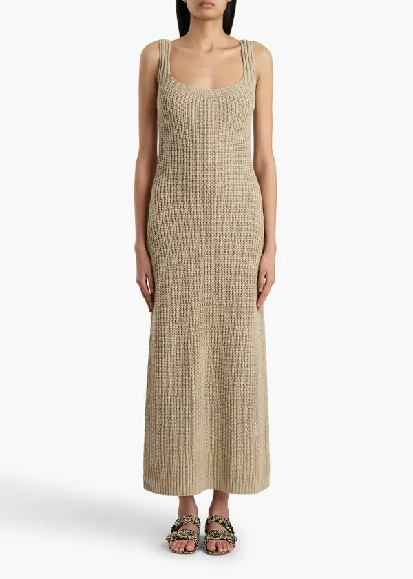 Khaite Lex Sleeveless Column Dress - Beige