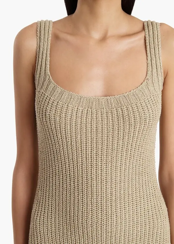 Khaite Lex Sleeveless Column Dress - Beige