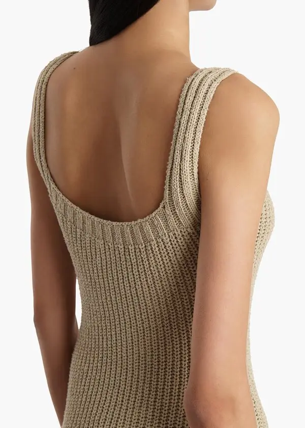 Khaite Lex Sleeveless Column Dress - Beige