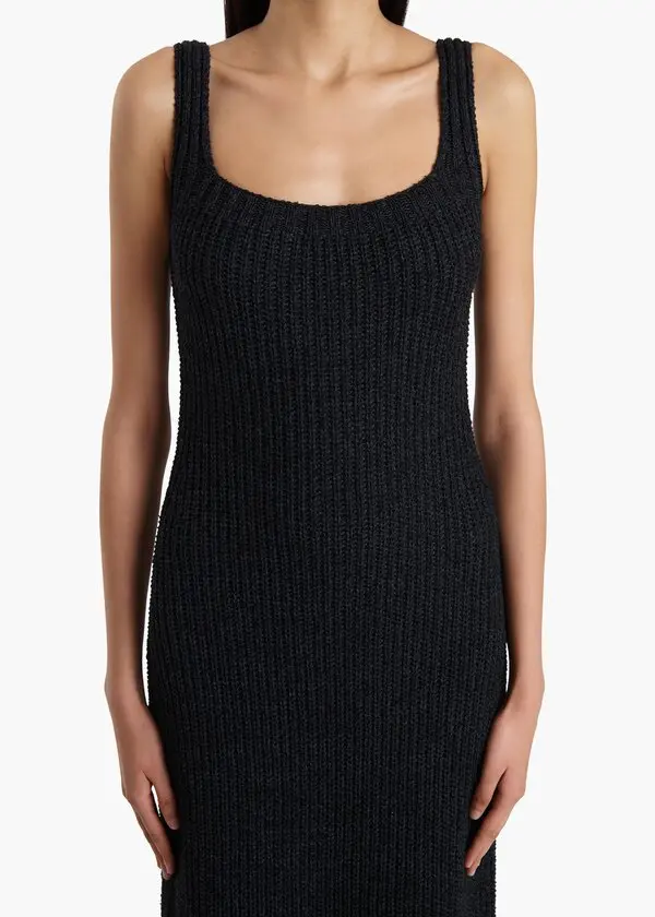 Khaite Lex Column Dress - Black