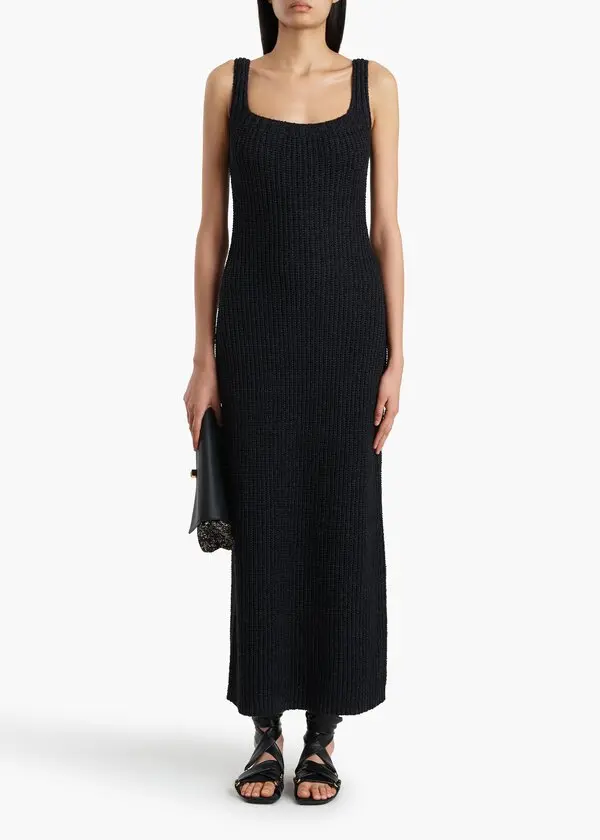 Khaite Lex Column Dress - Black