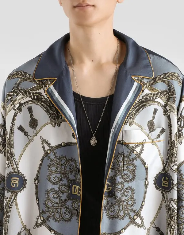 Dolce & Gabbana Cargo-print Silk Twill Shirt - Multicolor