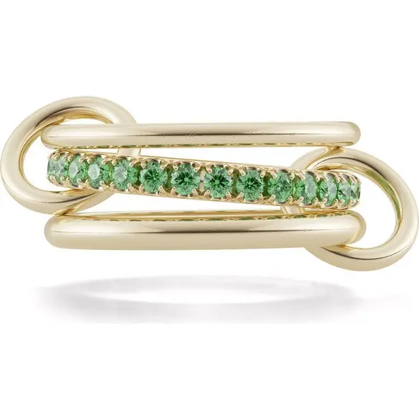 SPINELLI KILCOLLIN Petunia Emerald Linked Ring - Yellow Gold