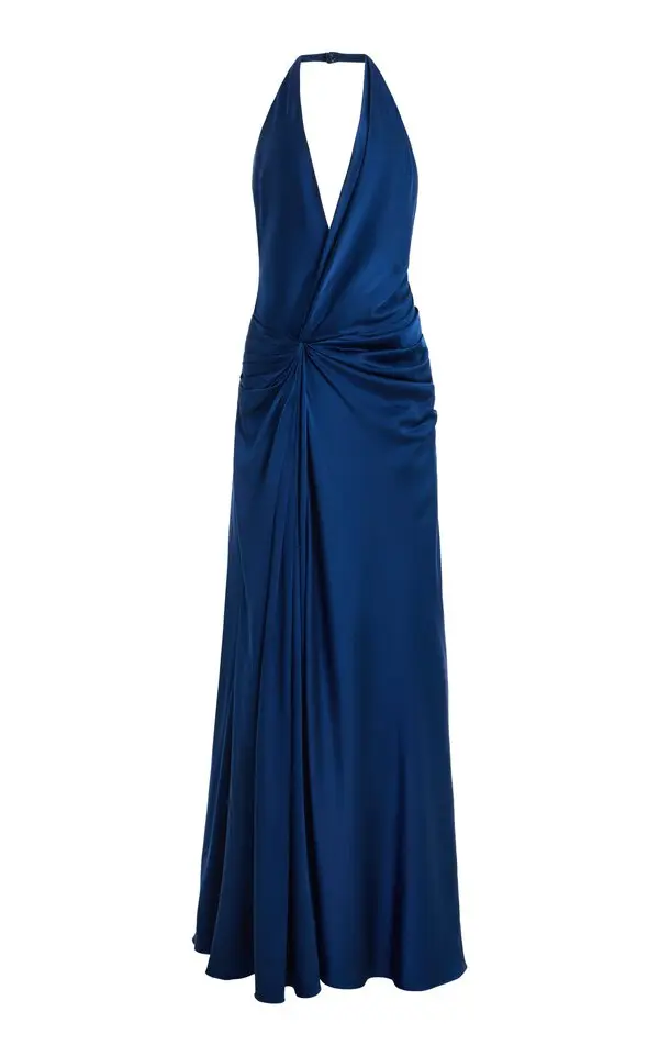 DEME The Atticus Silk-satin Maxi Dress - Blue