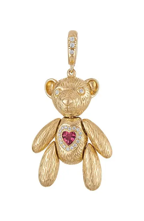 EDEN PRESLEY Teddy Tourmaline & Diamond Pendant - Metallic Gold