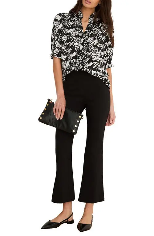 NIC+ZOE Cursive Print Chiffon Top