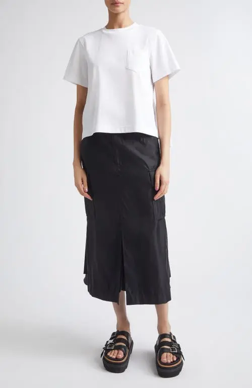 Sacai Insulated Nylon Twill And Satin Cargo Skirt