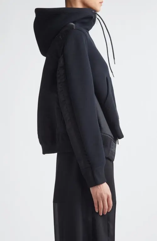 Sacai Sponge Sweat X Nylon Twill Full-zip Hoodie