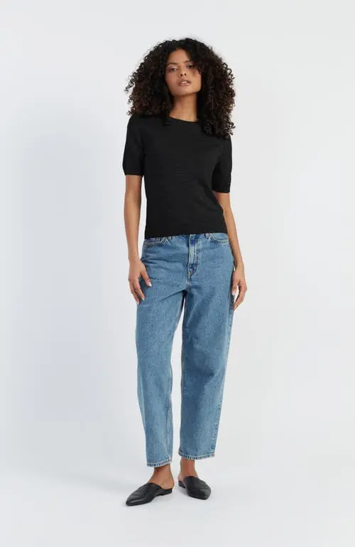 Chinti & Parker Pure Merino Wool Short Sleeve Tee - Black