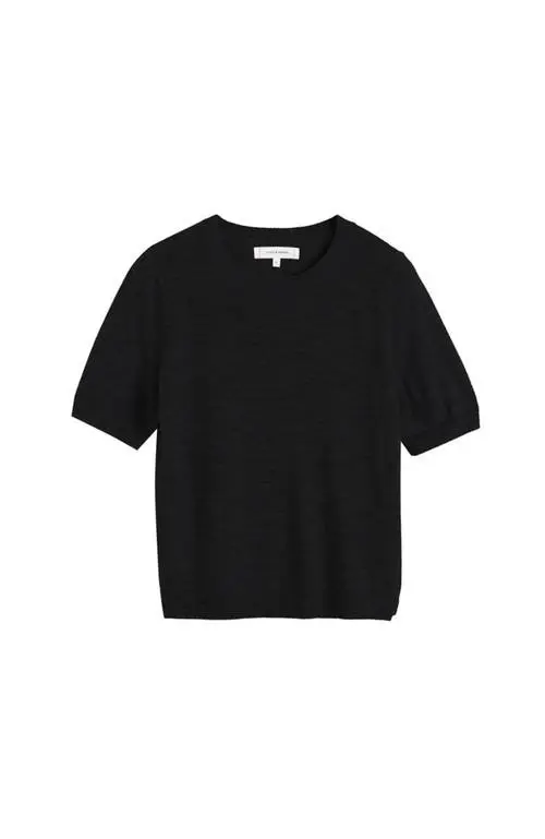 Chinti & Parker Pure Merino Wool Short Sleeve Tee - Black