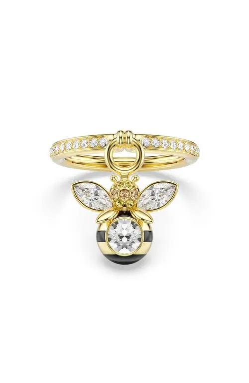 SWAROVSKI Idyllia Crystal Bee Charm Ring - Gold/multi