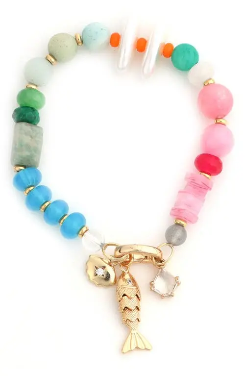 PANACEA Fish Charm Beaded Bracelet - Multi