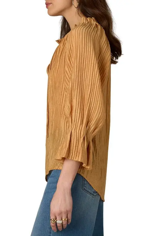 Wit & Wisdom Pleated Tie Neck Top