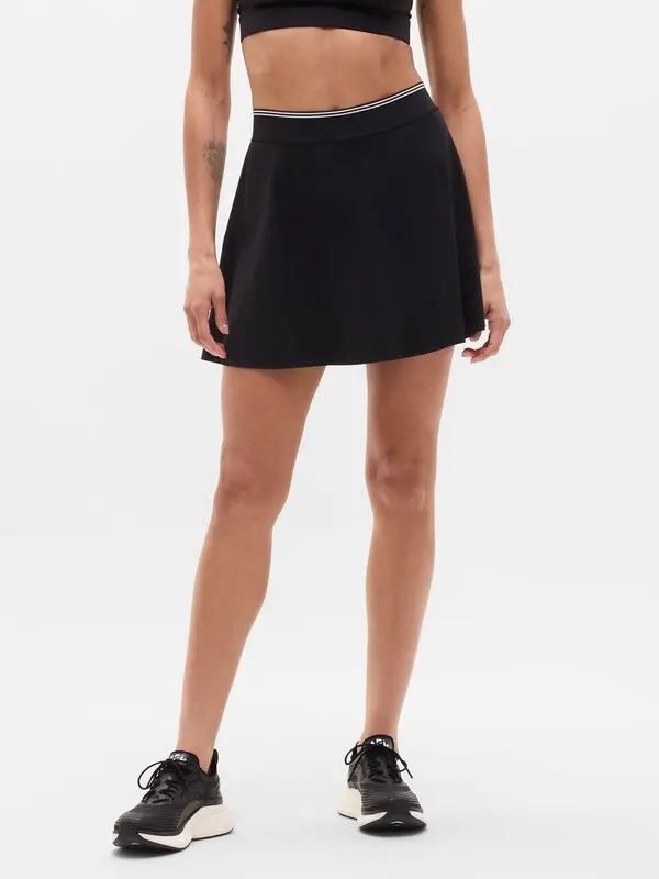 Athleta Ace A-line Tipped 15.5" Skort - Black/white