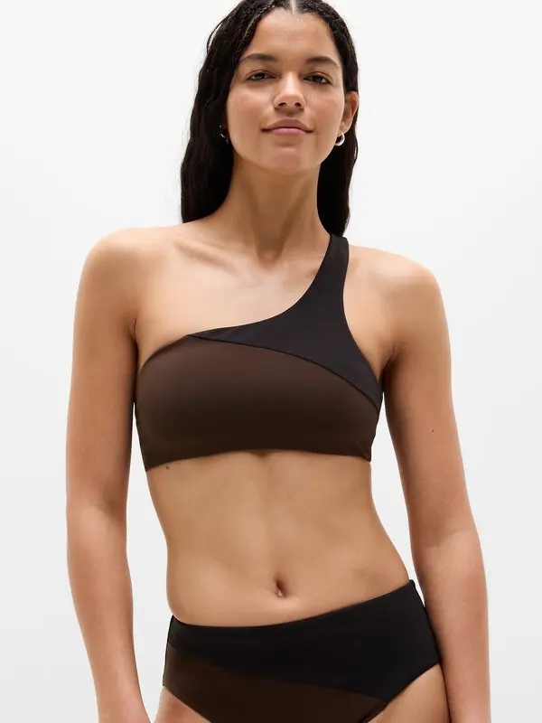 Athleta Shoreline Asymmetrical Bikini Top - Woodland/black