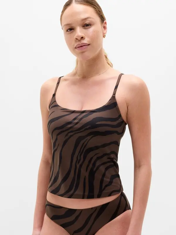 Athleta Tankini Swim Top - Prima Woodland Zebra