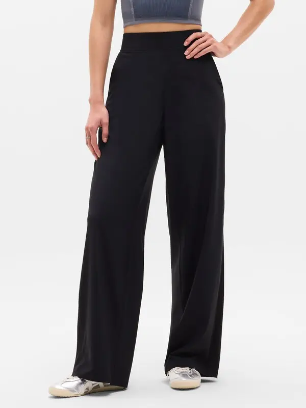Athleta Brooklyn Mid-rise Wide Leg Pants - Black