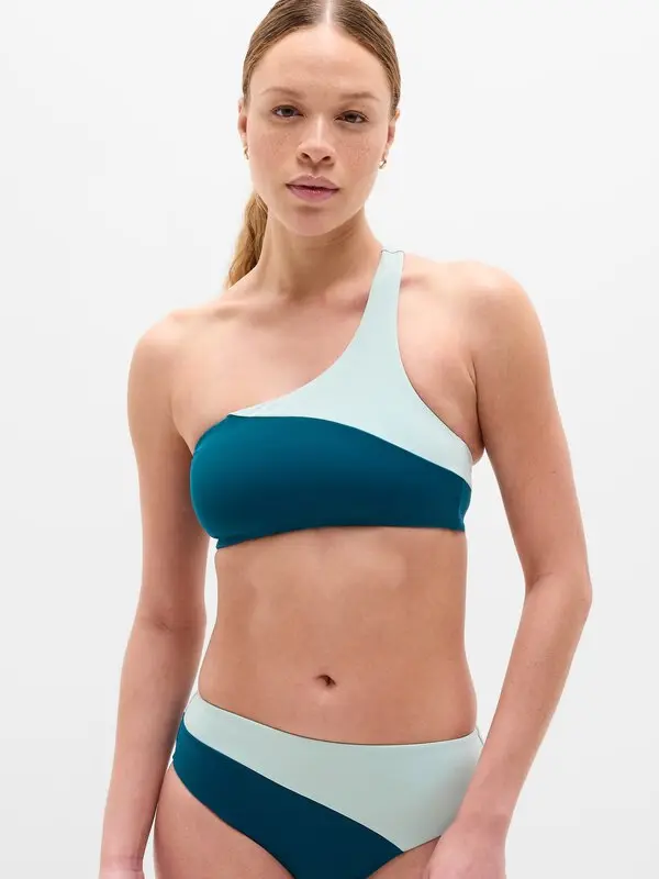 Athleta Shoreline Asymmetrical Bikini Top - Coastal Teal/current
