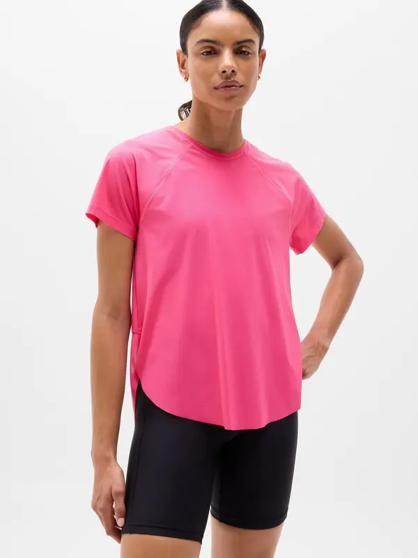 Athleta Ultimate Mesh Tee - Cerise