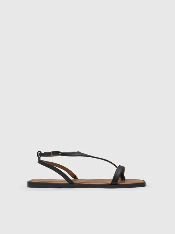 ATP ATELIER Livo Leather Strappy Sandals - Black
