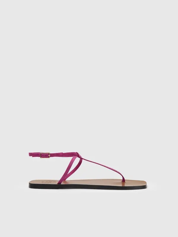 ATP ATELIER Alassio Suede Flat Sandals - Supernova