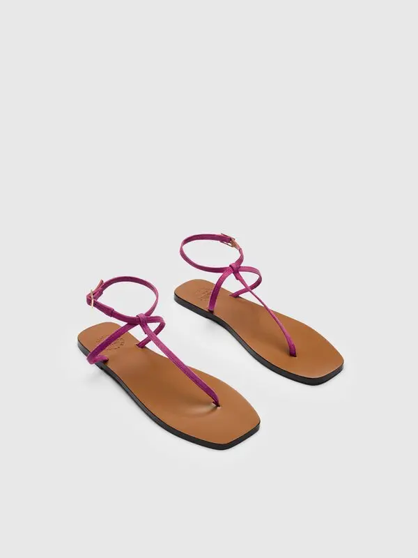 ATP ATELIER Alassio Suede Flat Sandals - Supernova