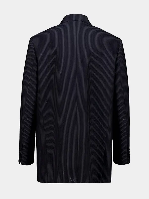 Fendi Pinstriped Wool Double-breasted Blazer